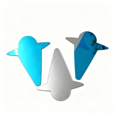 China Ice Cream Cone Shaped PC Half Mirror Sheet For Infinity Light Atmosphere Lamp DIY Craft for sale