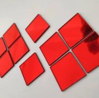 China 1.3mm Thick Red Acrylic Mirror Sheet Square Acrylic Mirror Tiles for DIY Crafts&Home Decor for sale