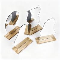 China Irregular Wavy Acrylic Mirror With Plywood Base For Makeup Gift Shop Table Decor for sale