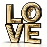 China LOVE Letter Infinity Mirror LED Lights For Wedding Backdrop Valentine Party for sale