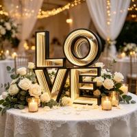 China LOVE Letter Infinity Mirror LED Lights For Wedding Backdrop Valentine Party for sale
