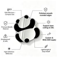 China Panda Shaped Acrylic Mirror Sheet Animal Shaped Mirrors For Kids Bedroom Nursery for sale