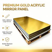 China Gold Mirror Acrylic Sheet High Gloss Reflective Acrylic Mirror For Signage Packaging Business Card for sale