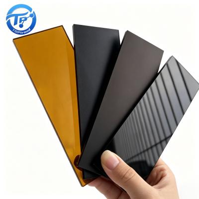 China Smoke Amber Tinted Acrylic Sheet Translucent Black Matte Gloss PMMA Panel Laser Cut UV Print Colored Acrylic Board For Partition Wedding Sign Home Decor for sale