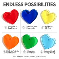 China Transparent Colored Heart Acrylic Blanks With Hole Multicolor Clear PMMA Heart Acrylic Charms For DIY Keychain Earrings Wedding Party Hanging Ornament Laser Engraving UV Printing for sale