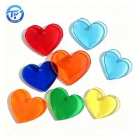 China Transparent Colored Heart Acrylic Blanks With Hole Multicolor Clear PMMA Heart Acrylic Charms For DIY Keychain Earrings Wedding Party Hanging Ornament Laser Engraving UV Printing for sale