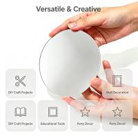 China Shatterproof PETG Safety Mirror Sheets Round Flexible Silver Plastic Toy Mirror Custom Die Cut Unbreakable Reflective Mirror For Kids DIY Craft Kindergarten Educational Toys for sale