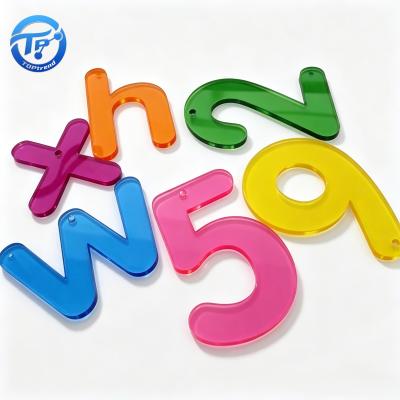 China Translucent Tinted Colored Acrylic Letters Numbers Math Symbols Laser‑Cut Acrylic Cutouts With Hanging Hole For Kids Light Table Sensory Play Preschool DIY Craft for sale