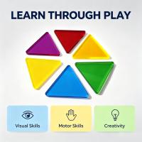 China Translucent Colored Acrylic Tangram Puzzle Set Laser‑Cut Geometric Shape Blocks Kids Light Table Sensory Toy Preschool Early Education Teaching Aid for sale