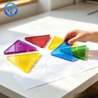 China Translucent Colored Acrylic Tangram Puzzle Set Laser‑Cut Geometric Shape Blocks Kids Light Table Sensory Toy Preschool Early Education Teaching Aid for sale