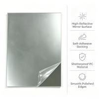 China Wholesale PC Self Adhesive Mirror Sheet Flexible Polycarbonate Back Glue Mirror Custom Die Cut for Decoration for sale
