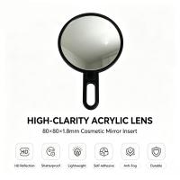China 80×80×1.8mm Self‑Adhesive Acrylic Mirror Sheet, Shatter‑Proof Back Glue Plastic Mirror Insert For Handheld Makeup Mirror Inner Replacement Parts for sale