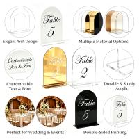 China Acrylic Table Number Signs White Black Gold Clear Wedding Table Numbers for Party Event Decoration Customizable for sale