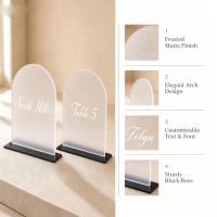 China Custom Frosted Acrylic Wedding Table Signs Personalized Name Cards and Table Numbers for sale