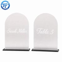 China Custom Frosted Acrylic Wedding Table Signs Personalized Name Cards and Table Numbers for sale