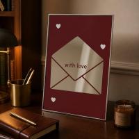 China Custom UV Printing Rectangular Aluminium Frame Mirror Desktop Table Mirror Wall Decor Mirror for Interior Use for sale
