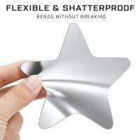 China Wholesale PET Star Shape Self Adhesive Mirror Pentagram Sticky Back Mirror DIY Decorative Plastic Mirror Sheet for sale