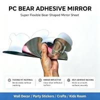 China Wholesale Bear Shaped PC Self Adhesive Mirror Safety Plastic Mirror for Kids Room Wall Decor for sale