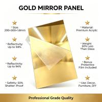 China 200×300×1.8mm Gold Mirror Acrylic Sheet, High Gloss Metallic Golden PMMA Mirror Panel Shatter‑Proof For Wedding Craft Art Decoration for sale