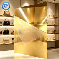 China 200×300×1.8mm Gold Mirror Acrylic Sheet, High Gloss Metallic Golden PMMA Mirror Panel Shatter‑Proof For Wedding Craft Art Decoration for sale