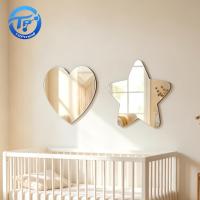 China 80×80×0.9mm Custom Shape Acrylic Mirror Wall Sticker, Self‑Adhesive Shatter‑Proof Heart Star Acrylic Mirror Tile For Home Kids Room Wall Decoration for sale