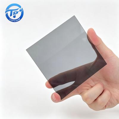 China 100×100×1.35mm Dark Tea Tint Acrylic Two‑Way Mirror Sheet, Half‑Reflective One‑Way See‑Through PMMA Panel For Display Cabinet Props Art Decoration for sale