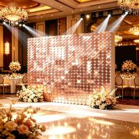 China Round PET Sequin Backdrop Wall Glitter Shimmer Wall for Party Event Wedding Photo Booth Decor for sale