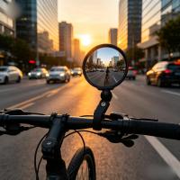 China 360 Degree Swivel 7.5cm Convex Bike Rearview Mirror Safety Handlebar Mount Mirror For Bicycle & E‑Bike for sale