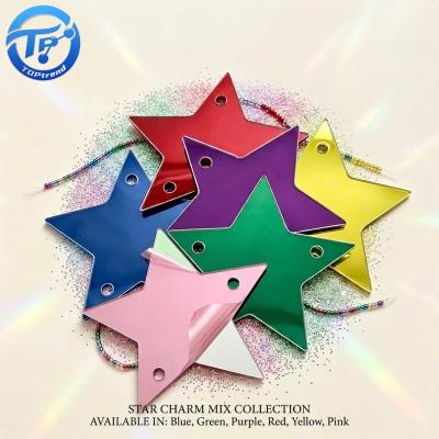 China 0.188mm Double Sided Mirror PET Sheet Pentagram Star Shape Reflective Film for Hanging Flag Banner Festival Party Decoration for sale