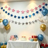 China 0.188mm Double Sided Mirror PET Sheet Pentagram Star Shape Reflective Film for Hanging Flag Banner Festival Party Decoration for sale