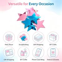 China Star Mirror PET Decorative Cutouts 70×70×1.88mm Metallic PET Confetti For Birthday Festival Hanging Ornament for sale