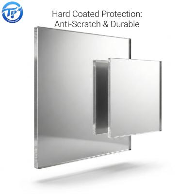 China Custom Hard Coated Acrylic Mirror Sheet Scratch Resistant PMMA Single Sided Mirror with Self Adhesive Backing for Home Decor for sale