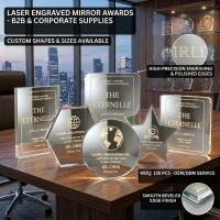 China Laser Engravable Mirror Acrylic Sheet Backlight Glow Logo Custom Engraved for Souvenir Decor for sale
