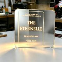 China Laser Engravable Mirror Acrylic Sheet Backlight Glow Logo Custom Engraved for Souvenir Decor for sale