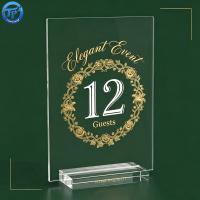 China Custom Acrylic Table Number Signs with Stand Clear Arch Wedding Table Numbers Restaurant Reserved Table Signs for sale
