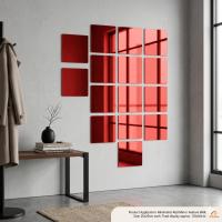 China Premium 2.6mm Red Acrylic Mirror Sheet 20x20cm Shatterproof Decorative Plastic Mirror Panels for Wall Decor & Commercial Display for sale