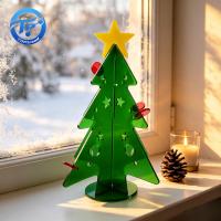 China DIY Self‑Assembly Transparent Color Acrylic Christmas Tree Laser Cut Acrylic Xmas Tabletop Decor Ornament for sale