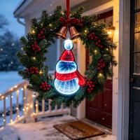 China Custom Mini 3D Tunnel Effect Acrylic Abyss Light Christmas Tree LED Hanging Pendant Wholesale for sale