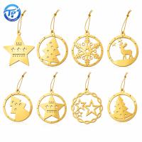 China Custom Laser Engraved Mirror Gold Acrylic Christmas Hanging Ornaments Bulk Holiday Decor Supplies for sale
