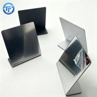 China Single‑Sided Mirror Acrylic Table Stand Integrated Hot‑Bent Freestanding Desktop Display Sign for sale
