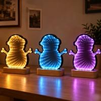 China Custom Snowman Shaped Two‑Way Acrylic Mirror Laser Cut Semi‑Transparent Acrylic Mirror Sheet for Christmas Decor for sale