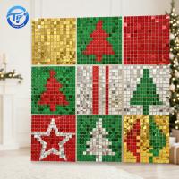 China Custom DIY Splicing PET Sequin Wind Panel Shimmer Wall Backdrop Free‑Combine Size & Pattern for Wedding Party Decor for sale