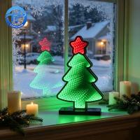 China Christmas Tree Infinity Mirror Abyss Light 3D Tunnel LED Night Light Acrylic Table Lamp for Xmas Home Decor Gift for sale