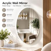 China Custom Oval Acrylic Mirror Sheet Shatterproof Clear Silver Acrylic Mirror for Wall Home Decor for sale