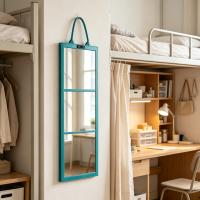 China Felt Handbag‑Style Foldable Full Body Mirror, 3 Panels Hanging Dressing Mirror For Dorm & Apartment for sale