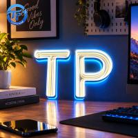 China Custom 3D Printed Infinity Abyss Letter Light Personalized Name Text 3D Tunnel Mirror LED Neon Decor Lamp Gift for sale