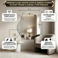 China Custom Cloud Shaped Acrylic Mirror Wall Stickers Shatterproof Mirror Decals for Home Wall Decor for sale