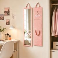 China Wholesale Custom Foldable PS Full Length Hanging Dress Mirror with Felt Storage Tote Bag for sale
