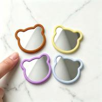 China Custom Cute Bear Shaped Silicone Mirror Shatterproof Sensory Education Mirror Safe Acrylic Desk Mirror for Kids for sale