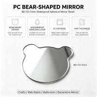 China Custom Cute Bear Shaped Silicone Mirror Shatterproof Sensory Education Mirror Safe Acrylic Desk Mirror for Kids for sale